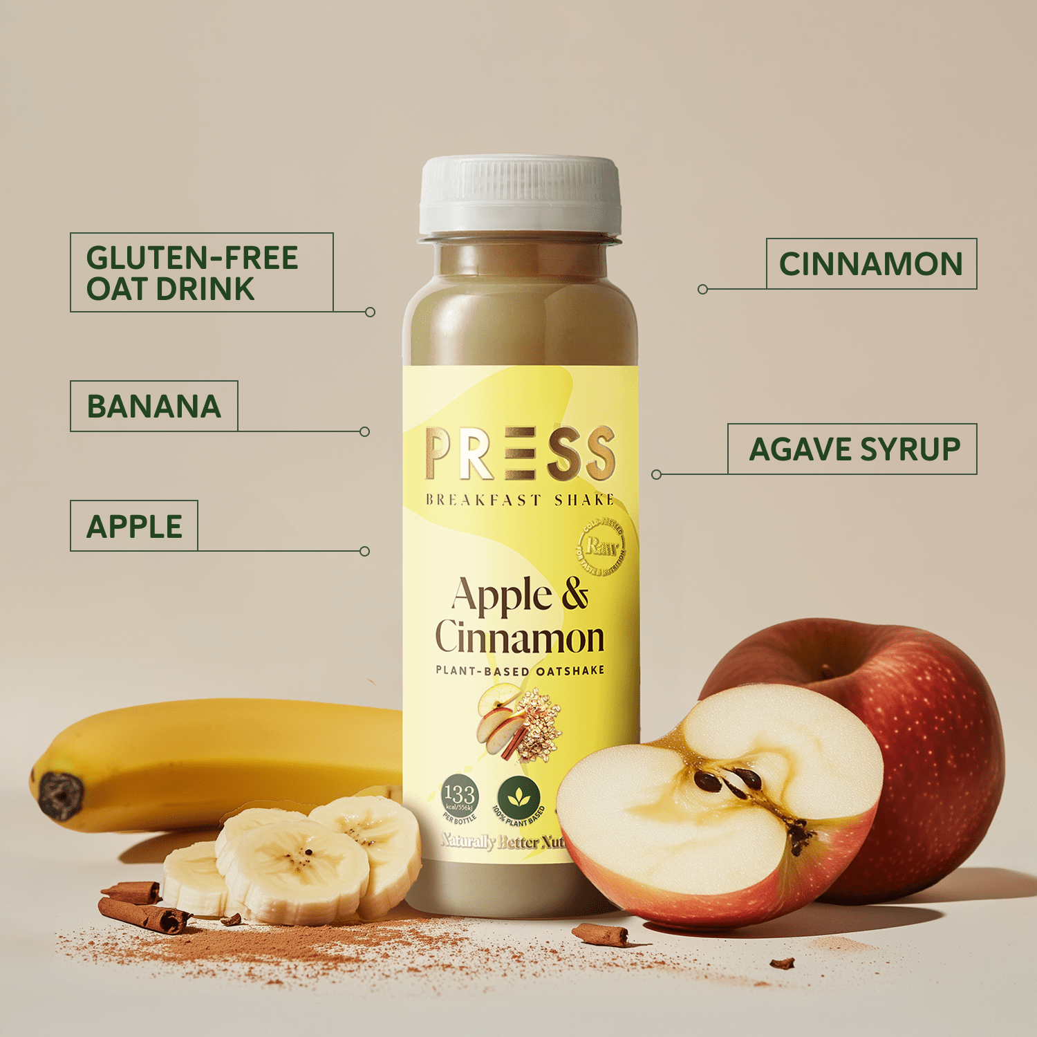 Apple & Cinnamon 250ml | Vegan-Friendly Milkshake