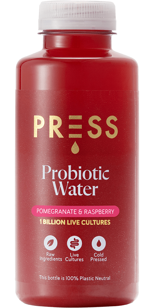 Pomegranate & Raspberry Probiotic Water – PRESS Healthfoods